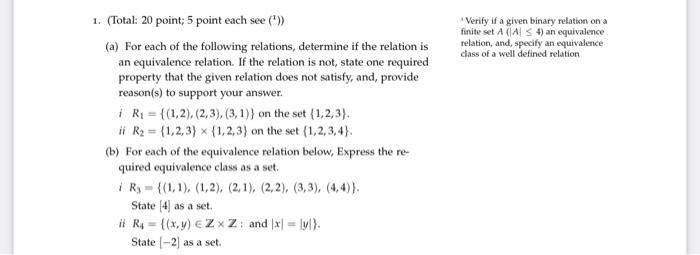 Solved Verify If A Given Binary Relation On A Finite Set A 5891