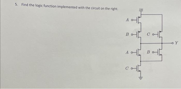 Solved 5. Find the logic function implemented with the | Chegg.com