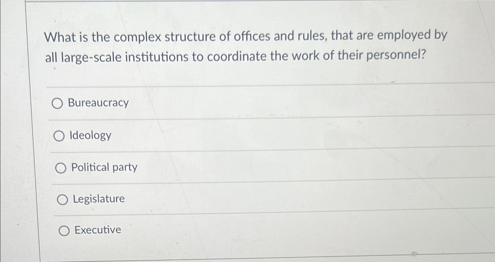 Solved What is the complex structure of offices and rules, | Chegg.com