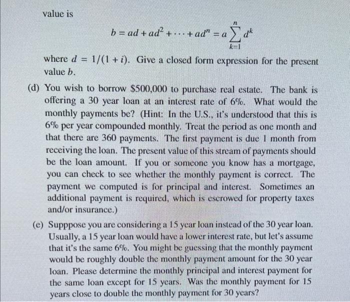 Solved 6. If the effective interest rate is i per period and | Chegg.com