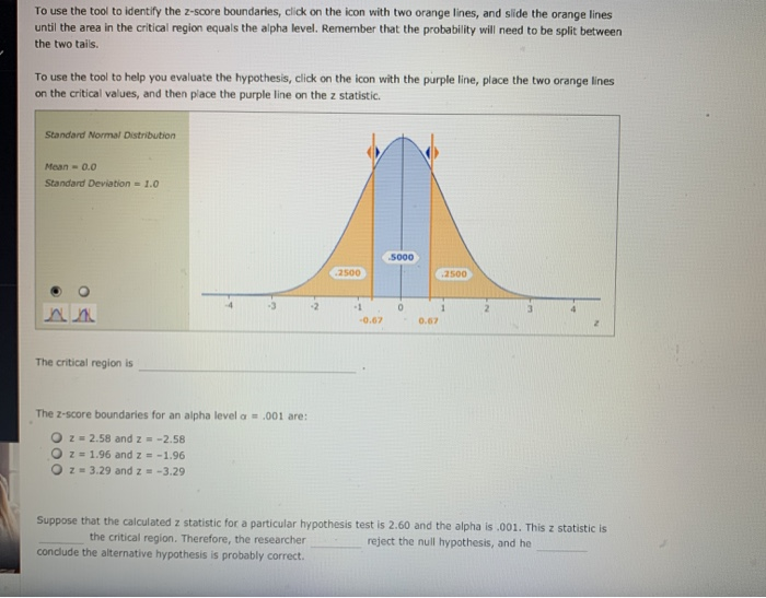 Solved To use the tool to identify the Z-score boundaries, | Chegg.com