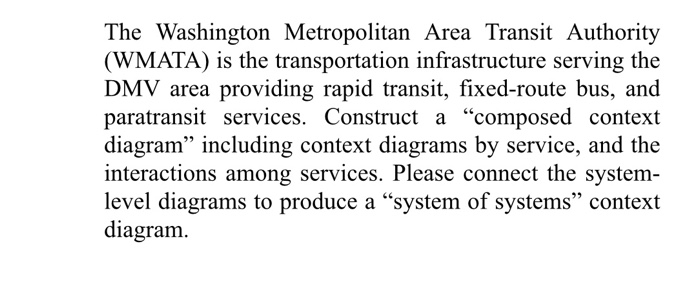 The Washington Metropolitan Area Transit Authority | Chegg.com
