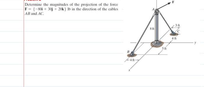 Solved Determine The Magnitudes Of The Projection Of The