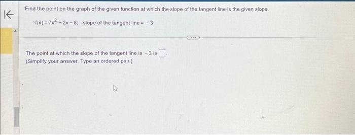 Solved Find the point on the graph of the given function at | Chegg.com