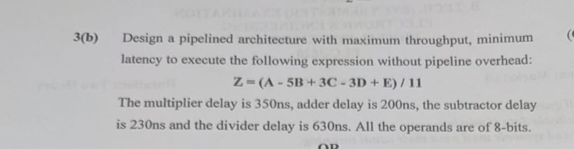 Solved Design a pipelined architecture with maximum | Chegg.com