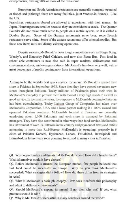 Solved its an reading comprehension ans 5 questions below | Chegg.com