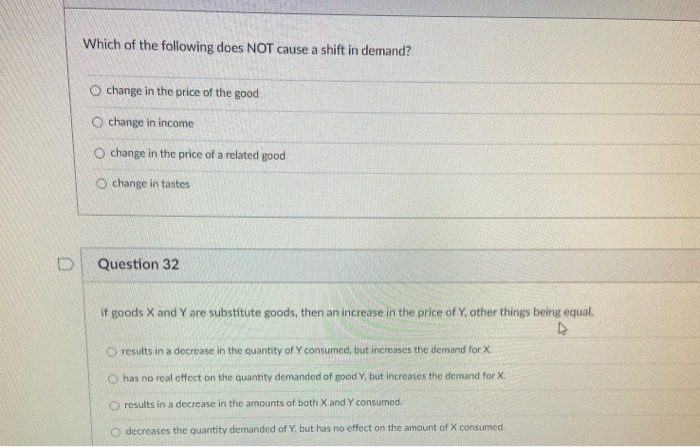 Solved Which of the following does NOT cause a shift in | Chegg.com