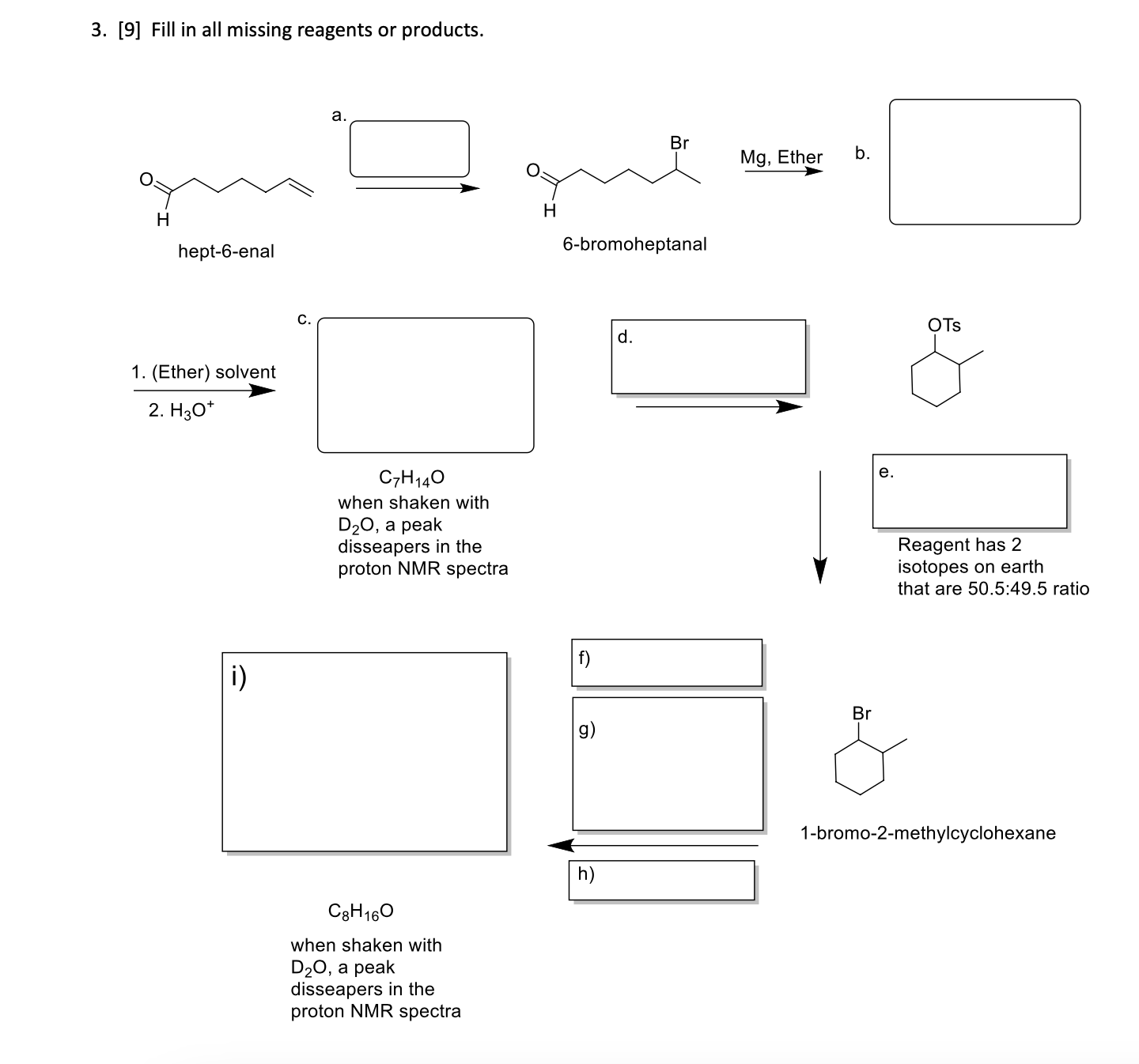 Solved Fill in ﻿mhe missing products and reagents in ﻿the | Chegg.com
