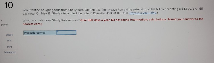Solved 10 Ron Prentice bought goods from Shelly Katz. On | Chegg.com
