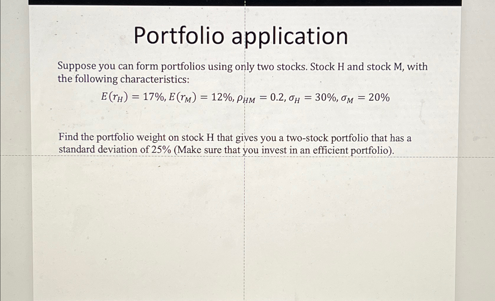 Solved Portfolio applicationSuppose you can form portfolios | Chegg.com