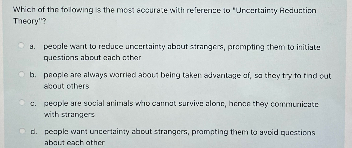 Solved Which of the following is the most accurate with | Chegg.com