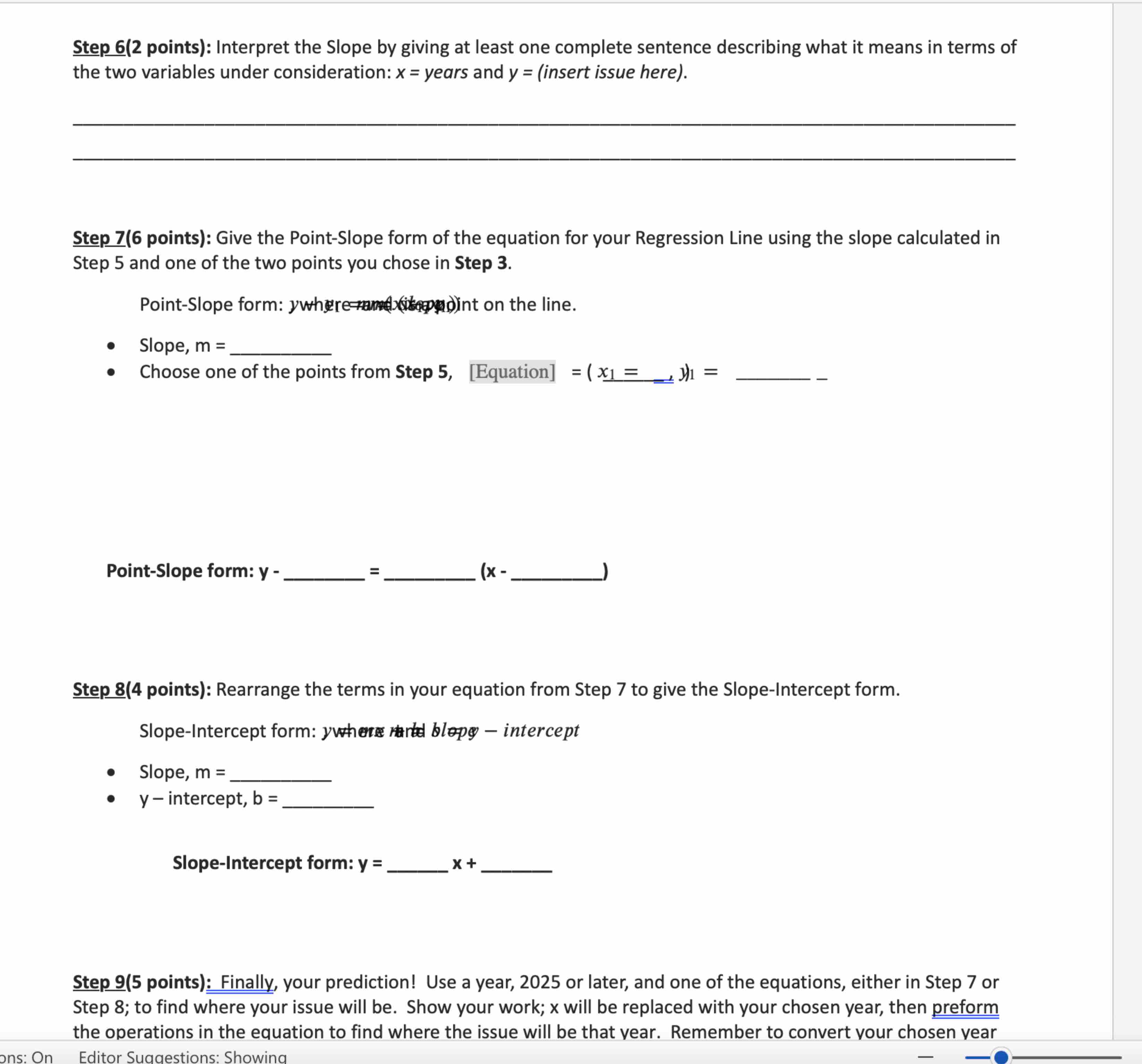 Solved Step 6 (2 ﻿points): Interpret the Slope by giving at | Chegg.com