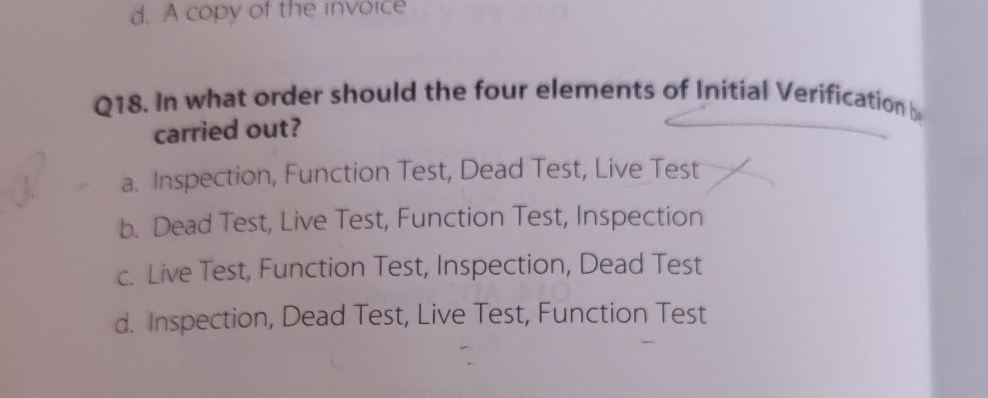 Solved Q18. In what order should the four elements of | Chegg.com