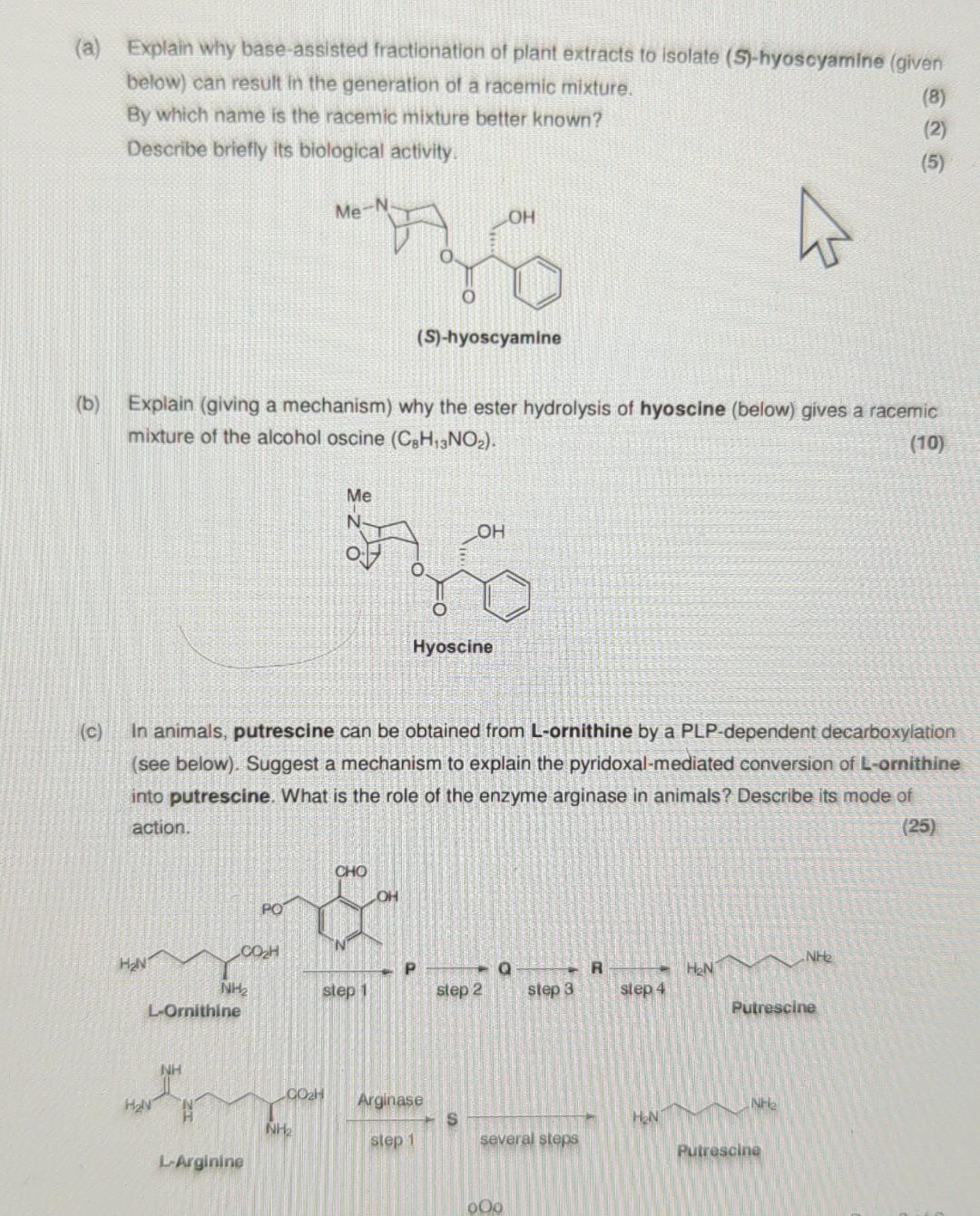 Solved (a) Explain why base-assisted fractionation of plant | Chegg.com
