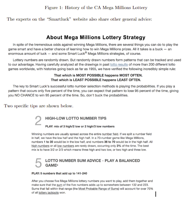 Solved Discuss the advice from the Lotto-Expert presented | Chegg.com