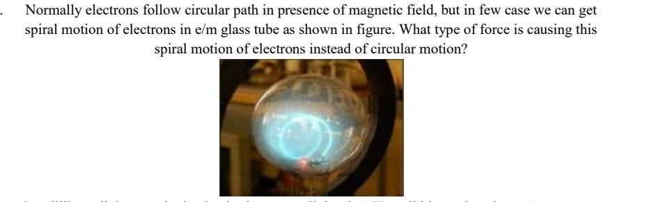 Solved Normally electrons follow circular path in presence | Chegg.com