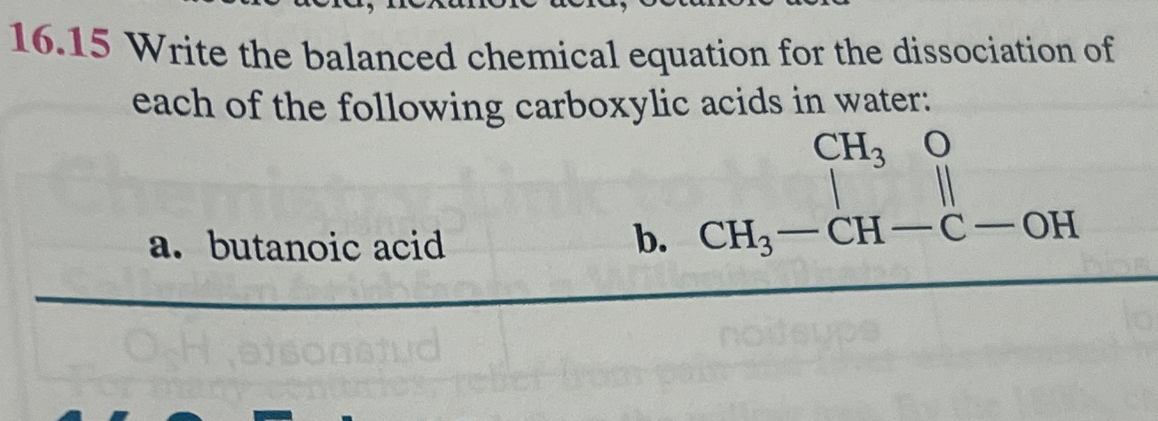 Solved 16.15 ﻿Write the balanced chemical equation for the | Chegg.com