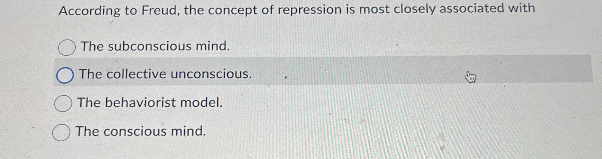 Solved According to Freud, the concept of repression is most | Chegg.com