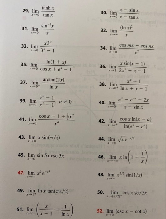 Solved #31,43find the limit use the one hospitals rule where | Chegg.com