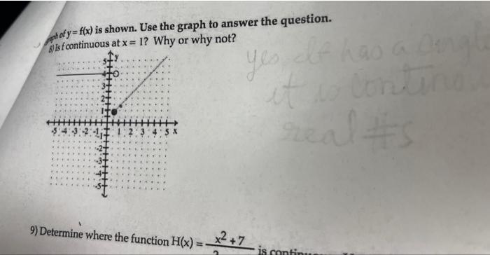 Solved thof y=f(x) is shown. Use the graph to answer the | Chegg.com