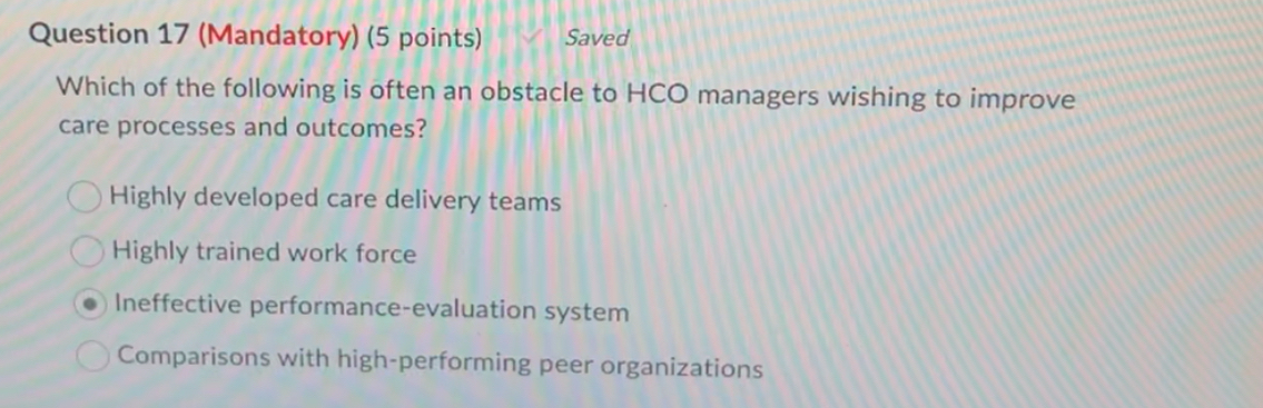 Solved Question 17 (Mandatory) (5 ﻿points)Which of the | Chegg.com