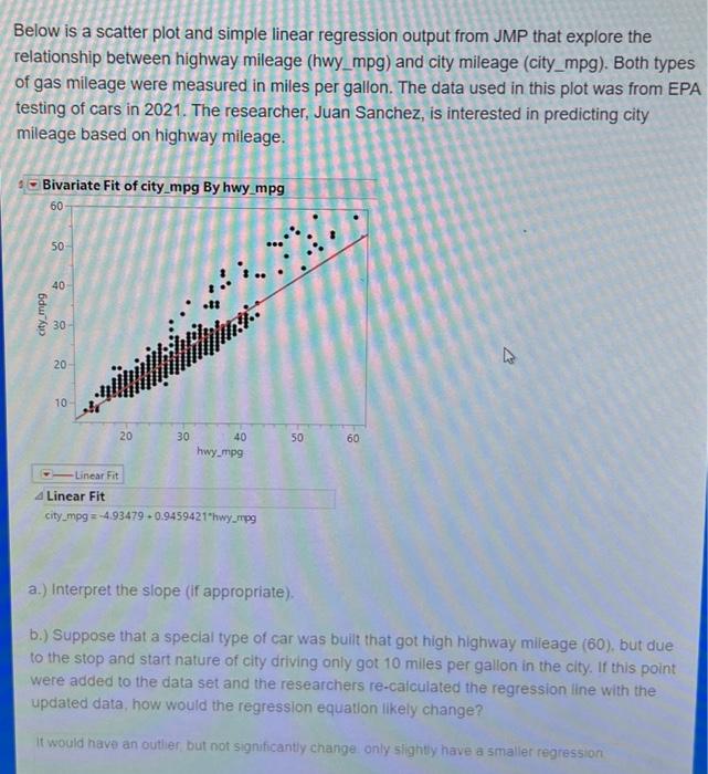 Solved Below is a scatter plot and simple linear regression | Chegg.com