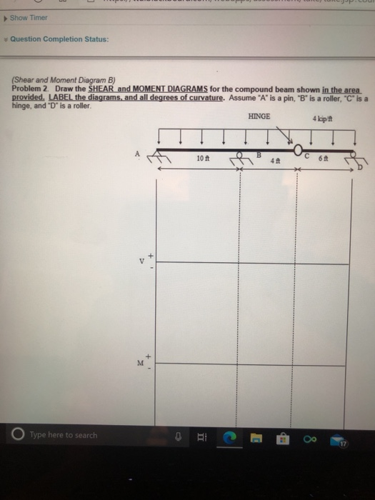 Solved Show Timer Question Completion Status: (Shear and | Chegg.com