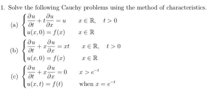 Solved 1. Solve the following Cauchy problems using the | Chegg.com