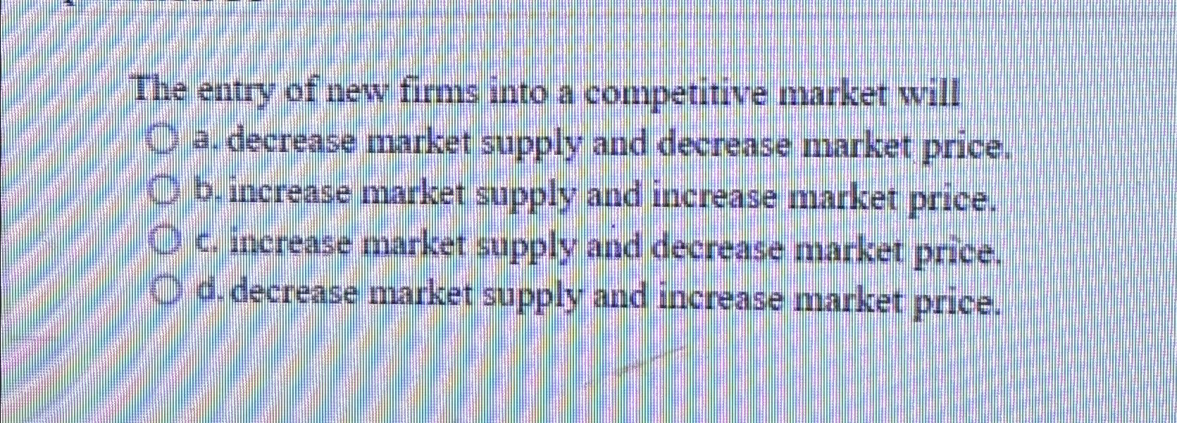 Solved The entry of new firms into a competitive market | Chegg.com