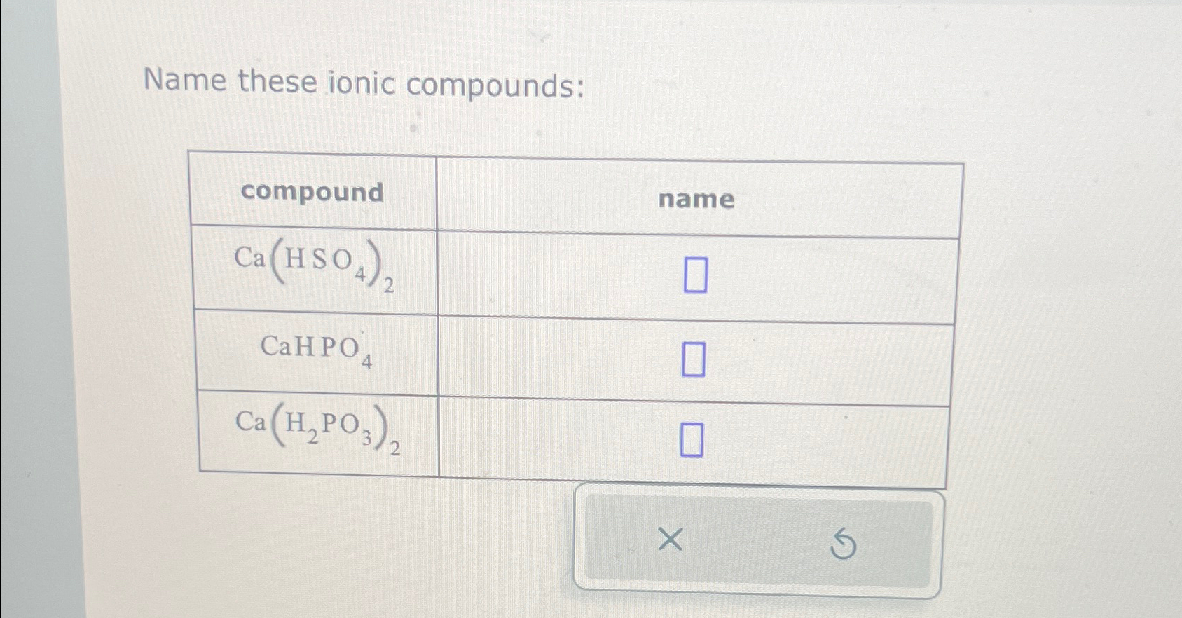 Solved Name these ionic | Chegg.com