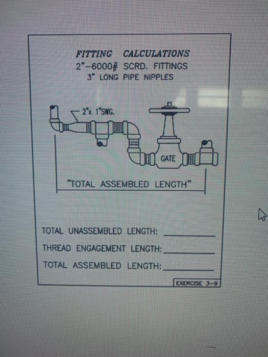 Solved FITTING CALCULATIONS 2"-6000# SCRD. FITTINGS 3" LONG | Chegg.com