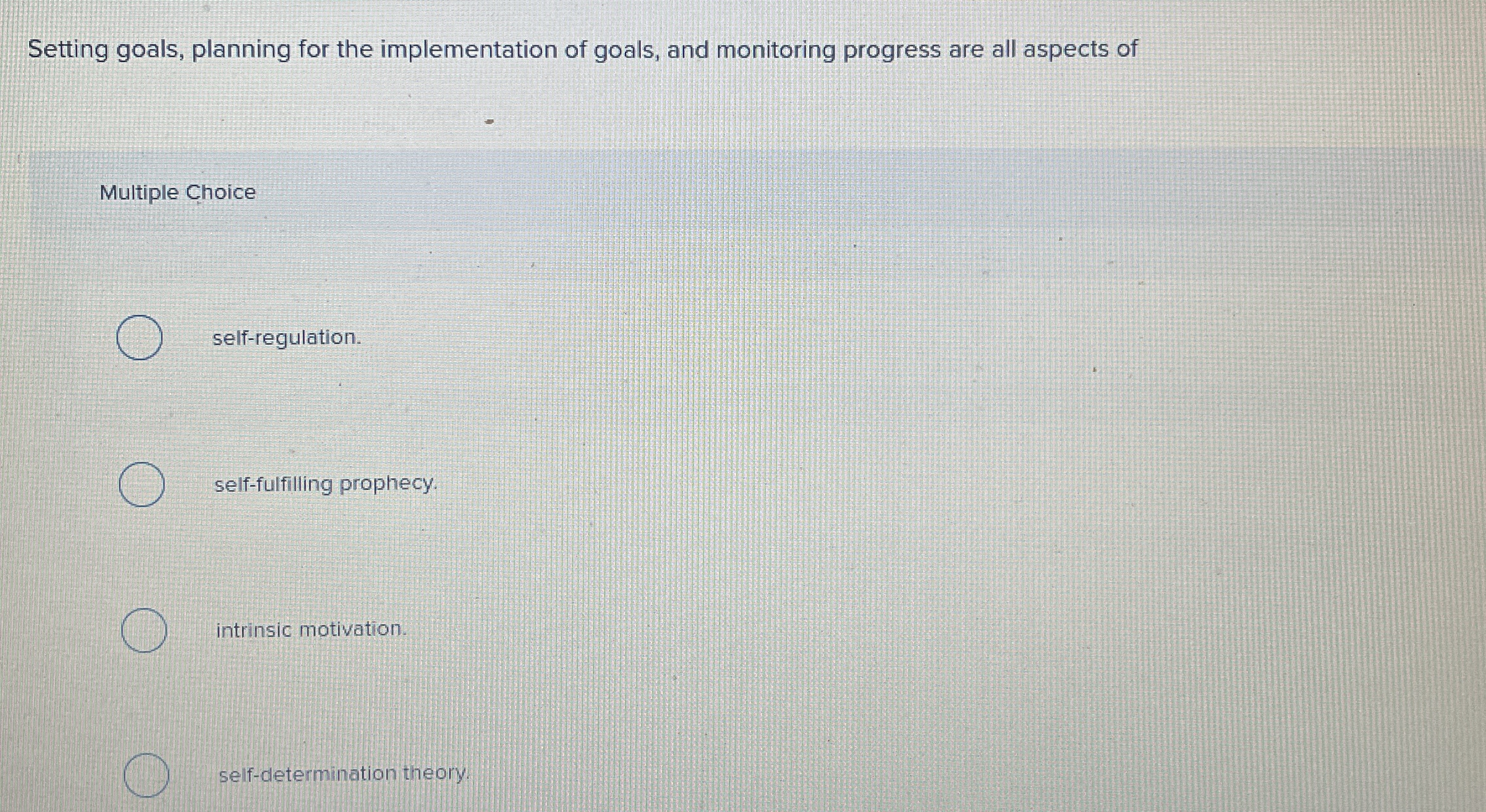 Solved Setting goals, planning for the implementation of | Chegg.com