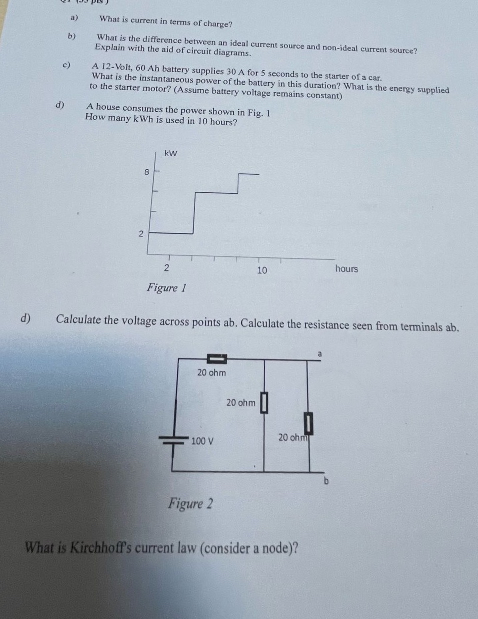 Solved a) ﻿What is current in terms of charge? b) ﻿What is | Chegg.com