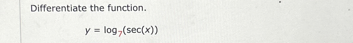 Solved Differentiate the function using logarithmic | Chegg.com