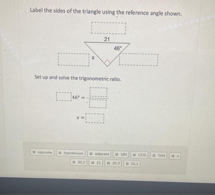 Solved Label the sides of the triangle using the reference | Chegg.com