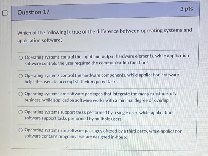 Solved Which of the following is not an operating system? | Chegg.com