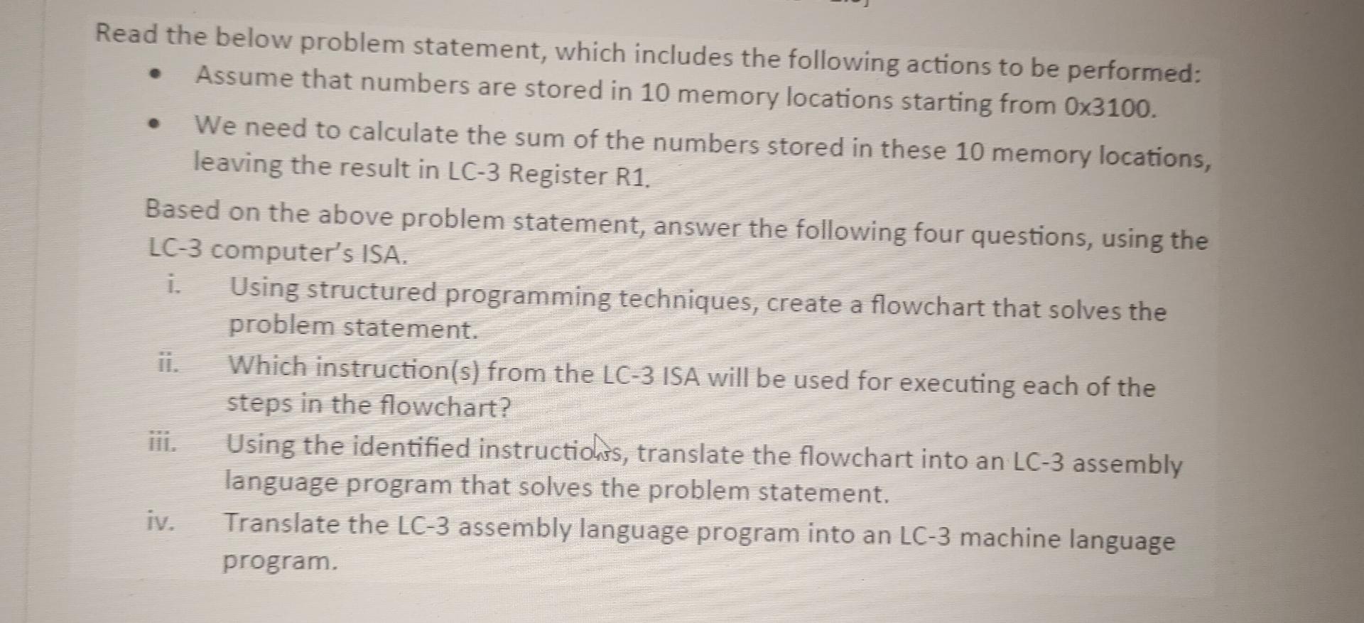 Solved Read the below problem statement, which includes the | Chegg.com