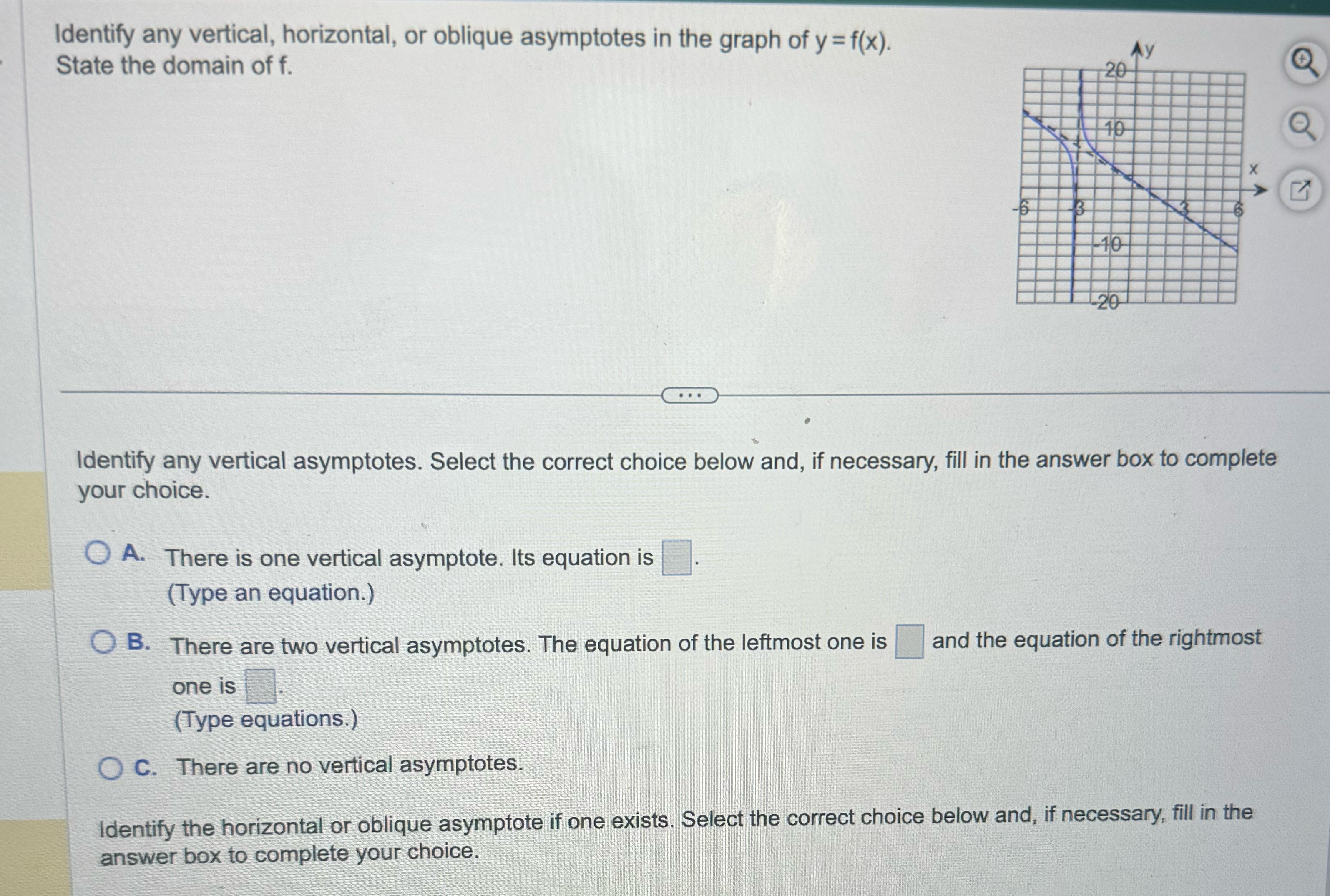 Solved Identify any vertical, horizontal, or oblique | Chegg.com