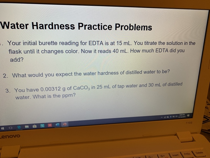 Solved Water Hardness Practice Problems .. Your initial | Chegg.com
