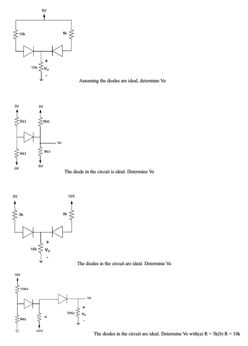 Solved Assuming the diodes are ideal, determine Vodiode in | Chegg.com