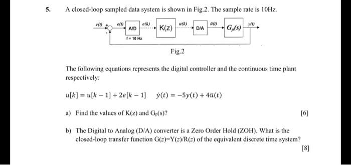Solved 5. A closed-loop sampled data system is shown in | Chegg.com