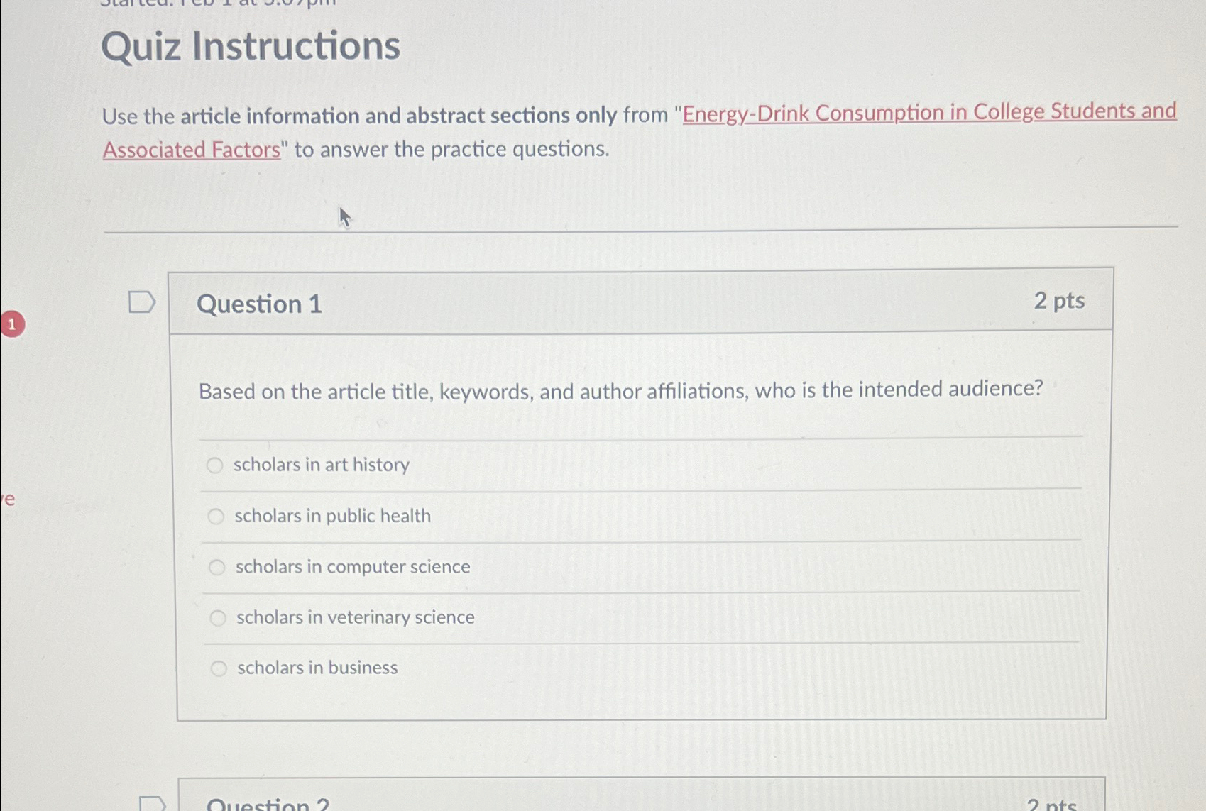 Solved Quiz InstructionsUse the article information and | Chegg.com