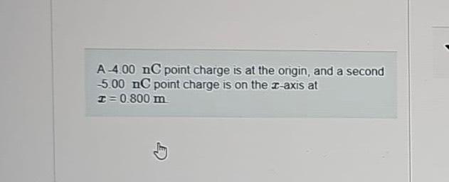Solved A −4.00nC point charge is at the origin, and a second | Chegg.com