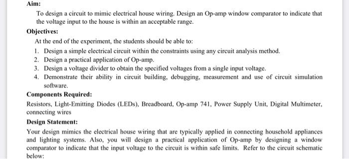 Solved To design a circuit to mimic electrical house wiring. | Chegg.com