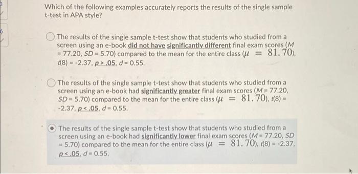 Solved When reporting descriptive statistics in an APA style | Chegg.com
