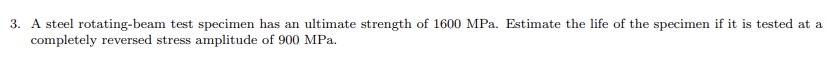 Solved A steel rotating-beam test specimen has an ﻿ultimate | Chegg.com