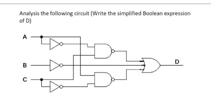 Solved Analysis the following circuit (Write the simplified | Chegg.com