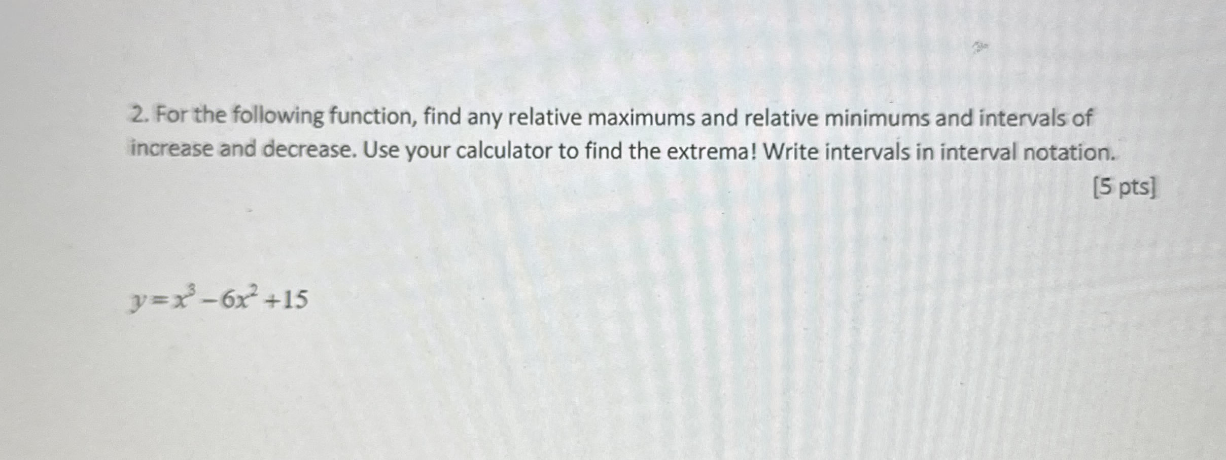 Solved For the following function, find any relative | Chegg.com