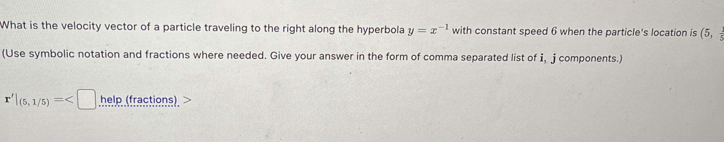 Solved What is the velocity vector of a particle traveling | Chegg.com