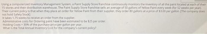 Solved Using a computerized Inventory Management System, a | Chegg.com